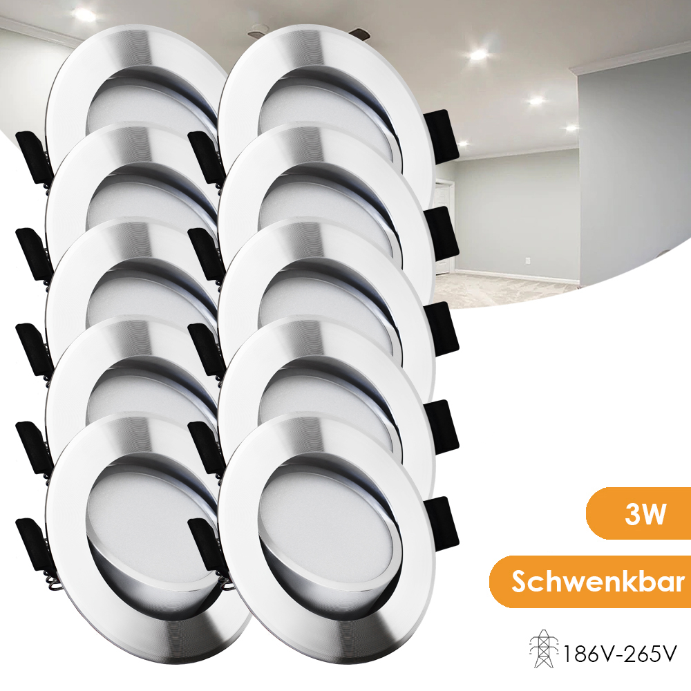 5 10x LED Spot Einbaustrahler Set Einbauleuchte Deckenleuchte Strahler 5 10x LED Spot Einbaustrahler Set Einbauleuchte Deckenleuchte Strahler